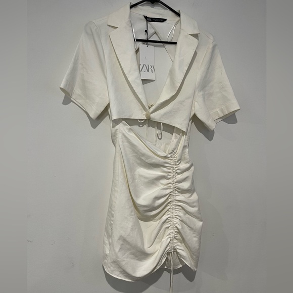 Zara | Dresses | Nwt Zara Cutout Linen Blend Collard Dress | Poshmark